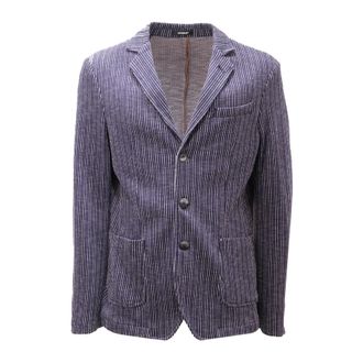 Officina36 Blau gestreifte Baumwolljacke - - Jackets - Herren - Blau - XL