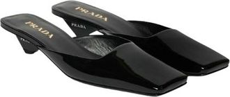 Prada Black Heeled Mules Size 38.5
