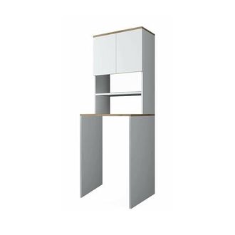 Dmora Mehrzweckschrank 2 T&uuml;ren Bellona 65x183,6 cm Wei&szlig; 3 B&ouml;den