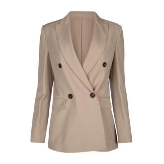 Brunello Cucinelli Beige Wolljacke Eleganter Stil - - Jackets - Damen - Beige - XS