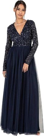 Maya Kittel f&uuml;r Damen, V-Ausschnitt, Lang&auml;rmlig (Marine)
