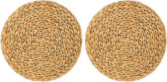 BESPORTBLE Hemobllo Handgewebte Runde W&auml;rmeisolierende Tischsets 2 St&uuml;ck Hitzebest&auml;ndige Untersetzer aus Robustem Naturmaterial f&uuml;r Teekannen Platzsparende Isoli