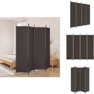 vidaXL 4-tlg. Paravent Braun 200x200 cm Stoff - Paravent - Raumteiler - Trennwand - Zimmerteilung - Sichtschutz
