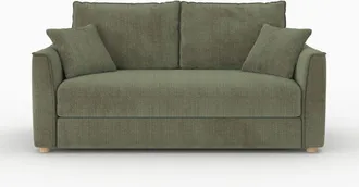 Rendez-Vous D&eacute;co Canap&eacute; convertible 2 places en tissu textur&eacute; vert kaki - OLYMPE