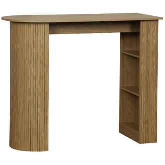 Sweeek Sweeek - Bar-Tisch, hoher K&uuml;chentisch aus Holzdekor mit Stauraum