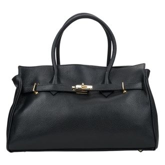 Estro & Luminara Gro&szlig;e Lederhandtasche - - Bags - Damen - Schwarzk - ONE SIZE