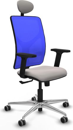 Piqueras y Crespo Moderner B&uuml;rostuhl mit 2D-Armlehnen, h&ouml;henverstellbarer Lendenwirbelst&uuml;tze und festem Kopfteil, ausgestattet mit Sincro 3 Positionen und Schneideschau