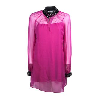 Moschino Fuchsia Bondage Seiden Midi Kleid - - Dresses - Damen - Rosa - S