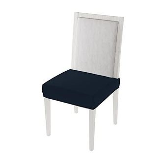 Italian Bed Linen Paar stuhlabdeckungen ohne stuhllehne Leslie, Polyester, Dunkelblau, Standardgröße