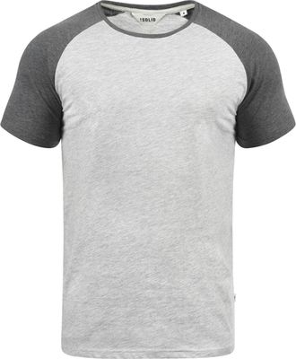Solid SDBastian Herren T-Shirt Kurzarm Shirt mit Rundhals-Ausschnitt Baumwollmischung Regular fit, Größe:3XL, Farbe:Light Grey Melange (8242)