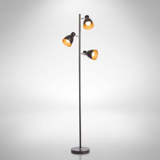 B.K.Licht Stehlampe Vintage mit Fu&szlig;taster, schwenkbar, E27 Fassung, max. 25 Watt, Leselampe, Deko Wohnzimmer, Lampe, Deckenfluter, Standleuchte, Wohnzimmerlampe