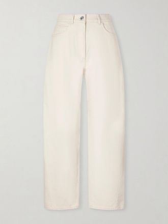 Another Tomorrow High-rise Organic Barrel-leg Jeans - Ecru