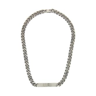 Maison Margiela Kettenhalskette mit Signaturzahlen Silber - - Accessories - Herren - Grau - ONE SIZE
