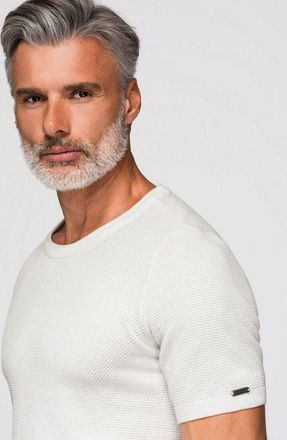 Ombre T-Shirt Strick-T-Shirt mit zarter, feiner Struktur