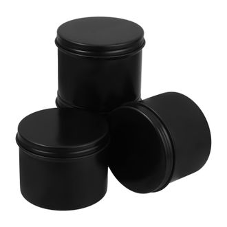 Artibetter TOYANDONA 4 St&uuml;ck Schwarze Aluminiumdosen 120 ml mit Schraubverschluss Runde Kompakte Metallbeh&auml;lter f&uuml;r Tee S&uuml;&szlig;igkeiten Kosmetik Wiederverwendbare Ar