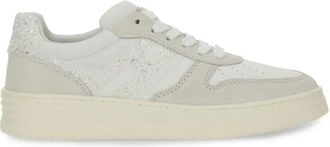 Hogan Low-Top Sneaker - Textured Leather Sneakers - Gr. 37,5 (EU) - in Grau - für Damen