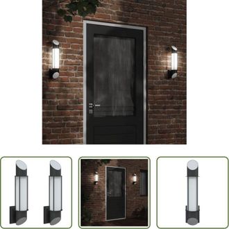 vidaXL &Eacute;clairage ext&eacute;rieur - Appliques murales dext&eacute;rieur 2 pcs noir acier inoxydable