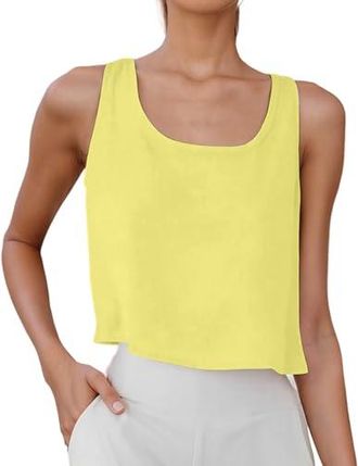 Generic D&eacute;bardeur Femme Coton Tank Top D&eacute;bardeur d&eacute;contract&eacute; en m&eacute;lange de Lin pour Femmes sans Manches avec Fermeture &agrave; Boutons pour Un Style Facile et Confo