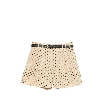 Max Mara G&uuml;rtelbermuda mit Bundfalten und hoher Taille - - Shorts - Damen - Beige - M