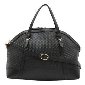 Gucci Pre-owned Vintage Leather Tote Handbag - Femme - Pre-owned - Noir - Taille: ONE Size