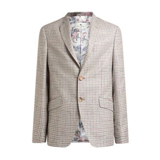 Etro Homme, Vestes, Beige, Taille: XL Veste &agrave; Carreaux Coupe Roma