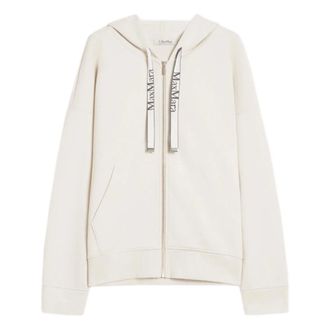 Max Mara Femme, Sweatshirts et sweats &agrave; capuche, Blanc, Taille: 40 FR Sweat &agrave; capuche zipp&eacute;