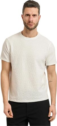 A|X Armani Exchange Homme, Tops, Blanc, Taille: XL T-shirt Slim Fit en jersey jacquard merceris&eacute;