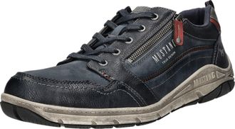 Mustang Jeans Herren Sneaker Schn&uuml;rung Zipper Halbschuh 4160-302, Gr&ouml;&szlig;e:41 EU, Farbe:Blau