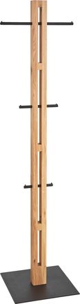 Linea Natura Kleiderständer, Schwarz, Eiche, Holz, Metall, vollmassiv, 45x174.9x40 cm, Jackenhalter, Garderobe, Garderobenständer
