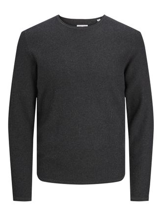 Jack & Jones Herren Jjecooper Knit Crew Neck Noos Strickpullover, Dark Grey Melange,XS