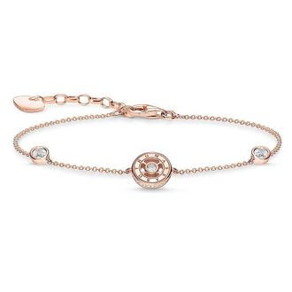 Thomas Sabo Thomas Sabo Armband Kreise mit wei&szlig;en Steinen ros&eacute;goldfarben A1882-416-14-L19V - - Accessories - Damen - Gelb - ONE SIZE