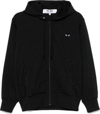 Comme Des Garçons Kapuzenjacke mit Herz-Patch - Schwarz