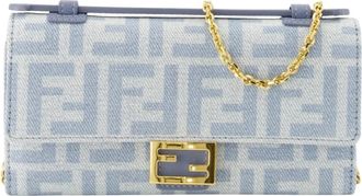 Fendi Baguette Continental Mit Kette - - Bags - Damen - Blau - ONE SIZE