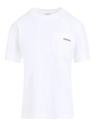 Brunello Cucinelli t-shirt à poche poitrine - Blanc