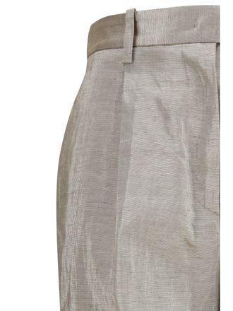 Forte_Forte Womens Trousers Lurex Tweed Beige Polyester