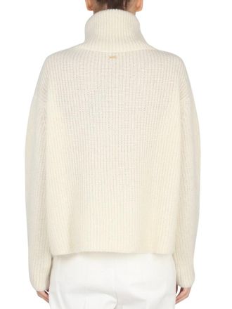HUGO BOSS Mohair Blend Turtleneck Sweater - White