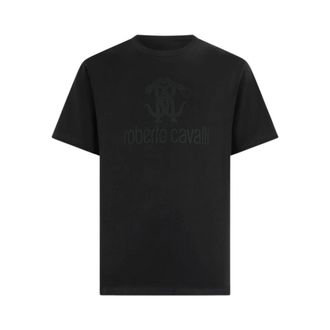 Roberto Cavalli Homme, Tops, Noir, Taille: S T-shirt avec Monogramme RC