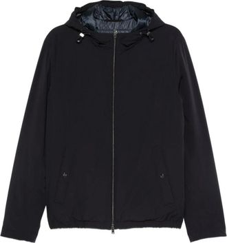 Herno Homme, Vestes, Bleu, Taille: 2XL Hooded Full Zip Jacket