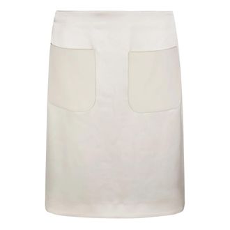 Courr&egrave;ges Zwei-Taschen-Bleistiftrock aus Satin - - Skirts - Damen - Beige - XS