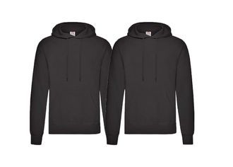 Fruit Of The Loom 2er Classic Hooded Sweat Set Herren Kapuzenpullover Sweatshirt M L XL 2XL 3XL 4XL 5XL Farbsets & HLKauf-Block (M, 2X Schwarz & 1x HLKauf-Block)