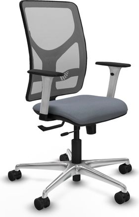 Piqueras y Crespo Drehstuhl in Grau, mit wei&szlig;en und schwarzen Armlehnen, h&ouml;henverstellbare Lendenwirbelst&uuml;tze, ausgestattet mit Syncro/Traslack und Schneideschaum, Grau