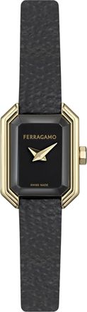 Ferragamo Uhr - Quarz-Analoguhr Crystal Tank Petite - Gr. unisize - in Schwarz - f&uuml;r Damen