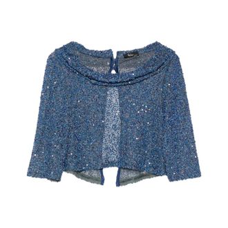 Fely Campo Paillettenbesetzte Bluse - - Blouses & Shirts - Damen - Blau - L