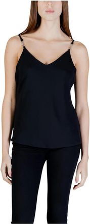 Guess Femme, Tops, Noir, Taille: 40 FR D&eacute;bardeur &agrave; bretelles et col en V