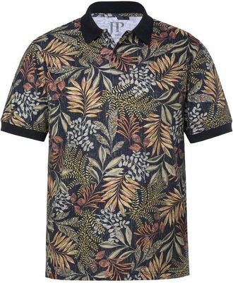 JP1880 Poloshirt Poloshirt Halbarm Strukturjersey florales Muster
