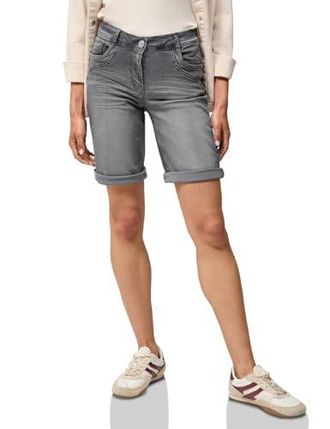 Cecil B378657 Bermuda/Short, Mid Grey Used Wash, 34 Femme