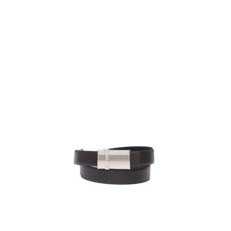 Ferragamo Schwarzer Lederg&uuml;rtel mit silberner Schnalle - - Accessories - Herren - Schwarzk - 105 CM