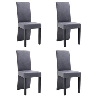 vidaXL Sedie Da Pranzo 4 Pz Grigie In Similpelle Scamosciata Vidaxl
