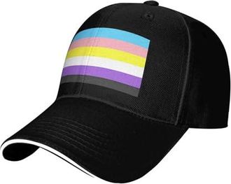 Generic Chapeau De Baseball Drapeau De La Fiert&eacute; Trans Non Binaire Chapeau De Golf Hip Pop Anti-Soleil Casquette Trucker, pour La Course, Cyclisme, Femmes, 55