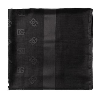 Dolce & Gabbana Gro&szlig;er Schal aus Seide und Kaschmir mit durchgehendem Monogramm-Print - - Accessories - Damen - Grau - ONE SIZE